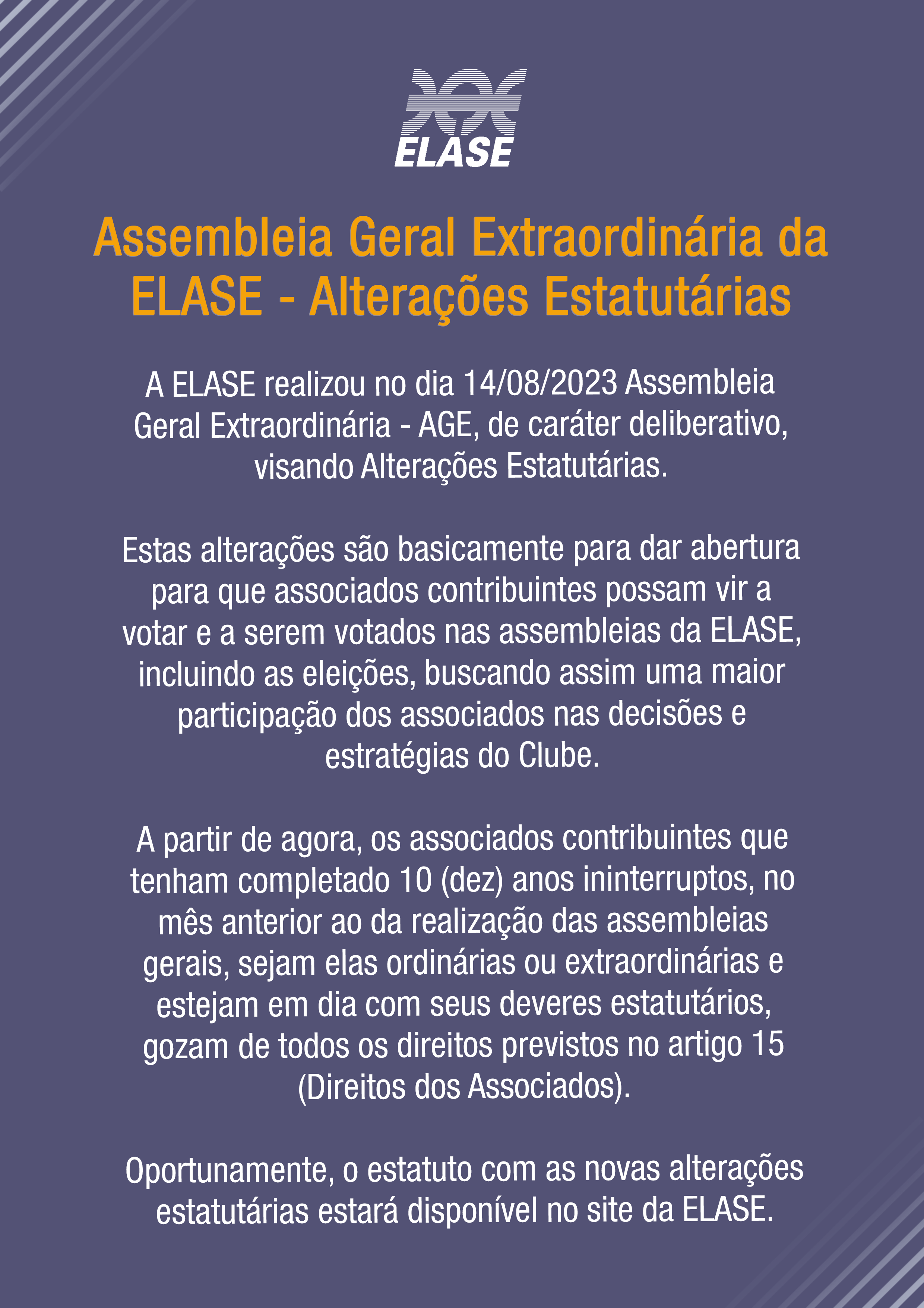 cartaz-elase-assembléia-extraordinária. - Elase
