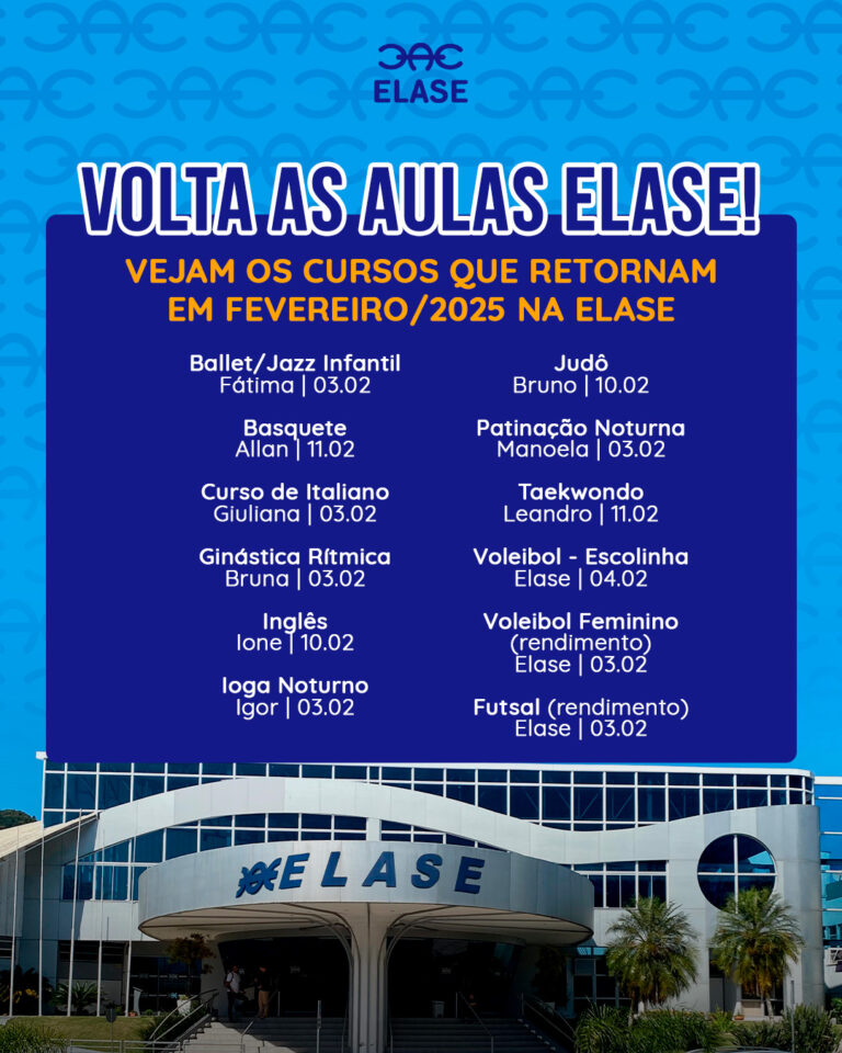 Vejam os cursos que retornam em Fevereiro/2025 na ELASE. - Elase